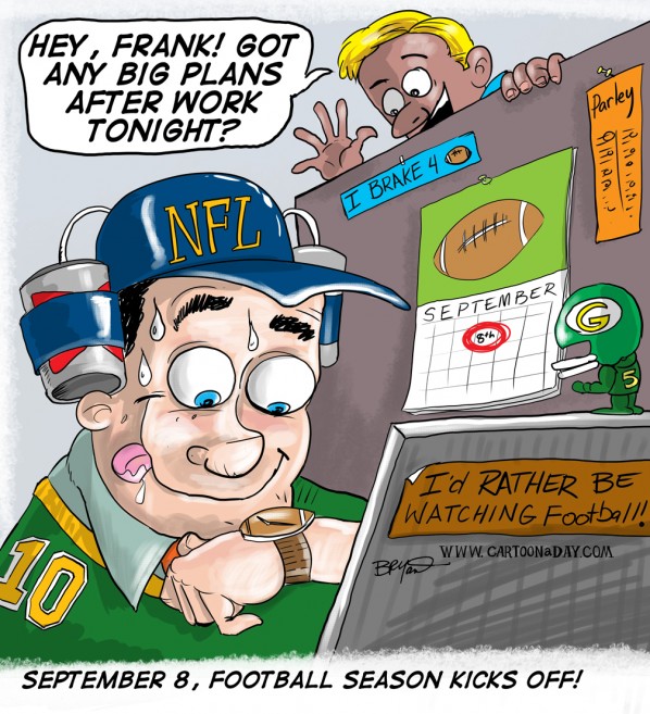 September 8th Kicks off Football Season! Cartoon September 8th Kicks off Football Season! Cartoon