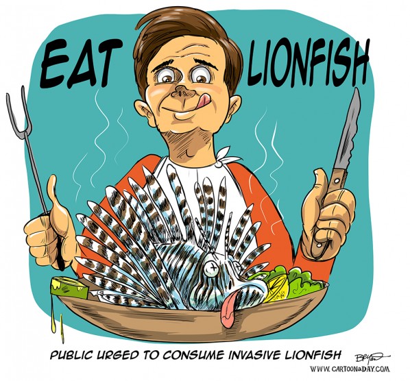 Eat Lionfish, Save the Reef Cartoon Eat Lionfish, Save the Reef Cartoon